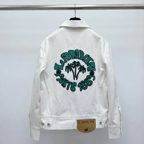 Lanvin | Jackets & Coats | Lanvin Mens Logo Monogram Denim Jeans Bomber Jacket New | Poshmark